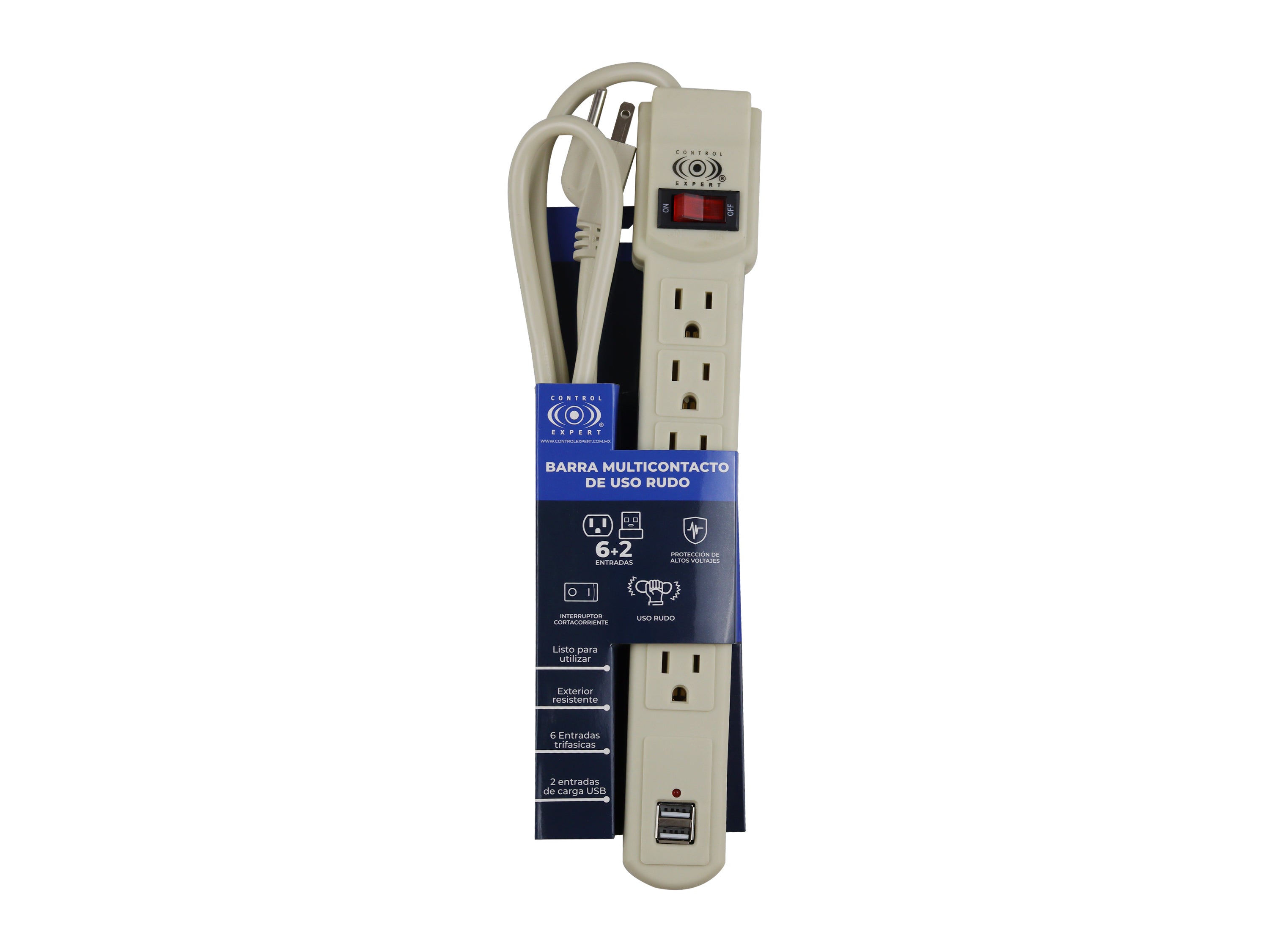 Multicontacto De 6 Entradas y 2 Entradas USB – Control Expert MX